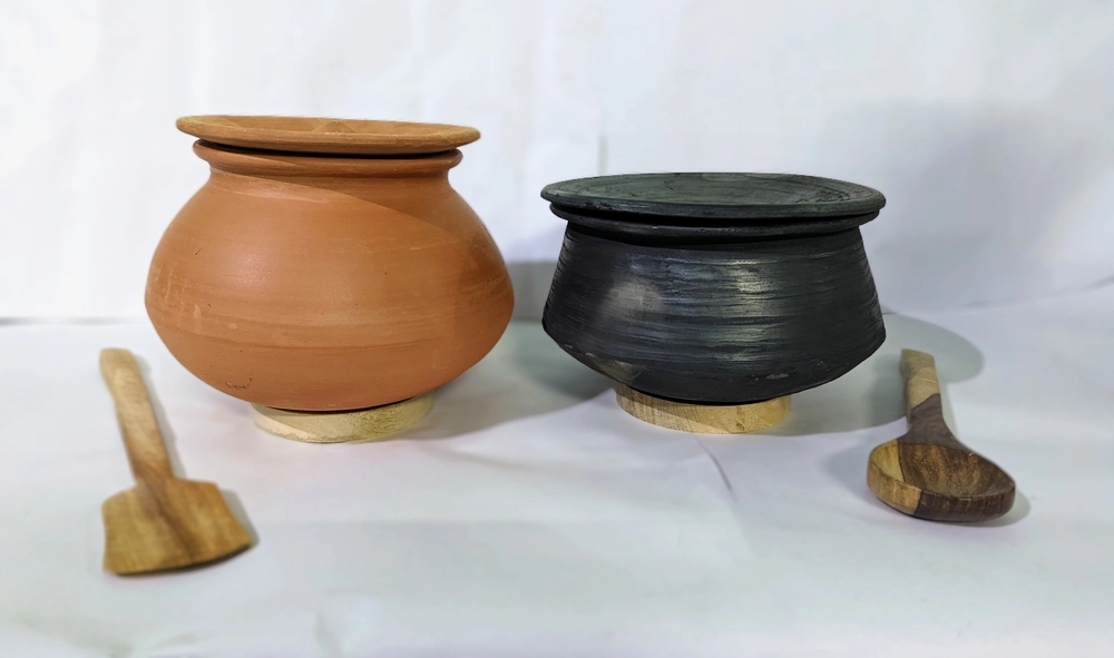 Cooking Combo Red Handi & Black Bhagona (Approx. 2 Litres each) with ...