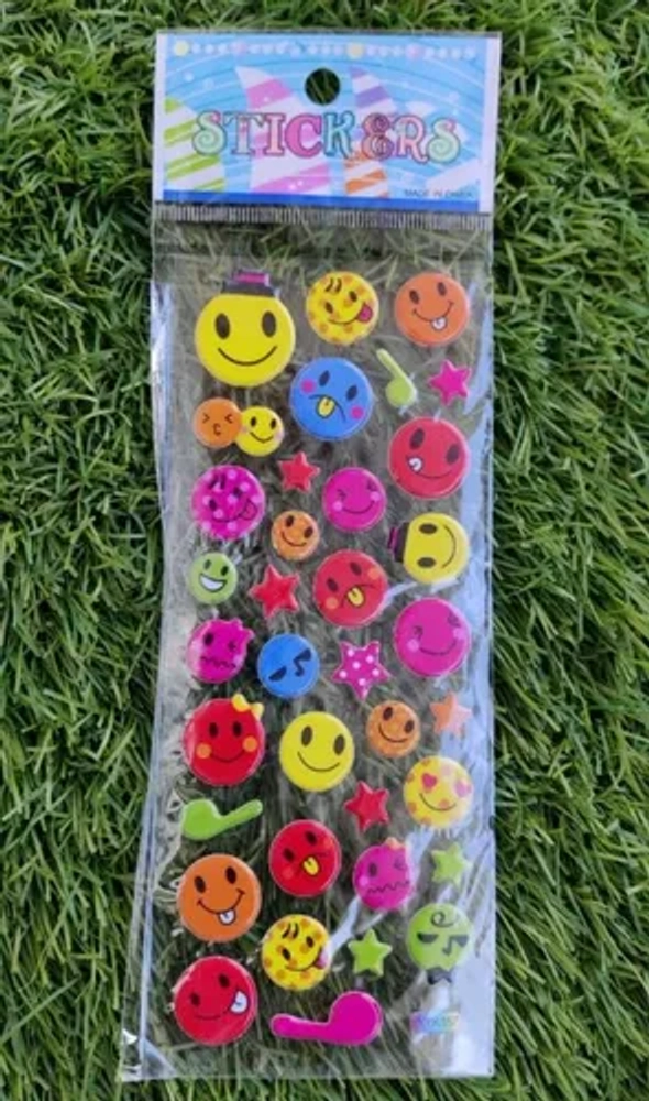 Funny Smiley Face Emoji Multicolor Sticker Card - XYK157