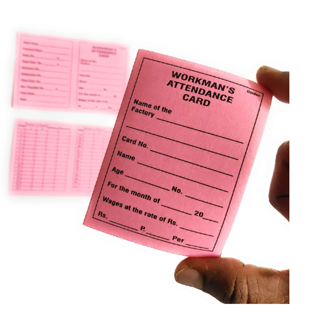 Daily Wages Muster Card Register Workers Attendance Slip