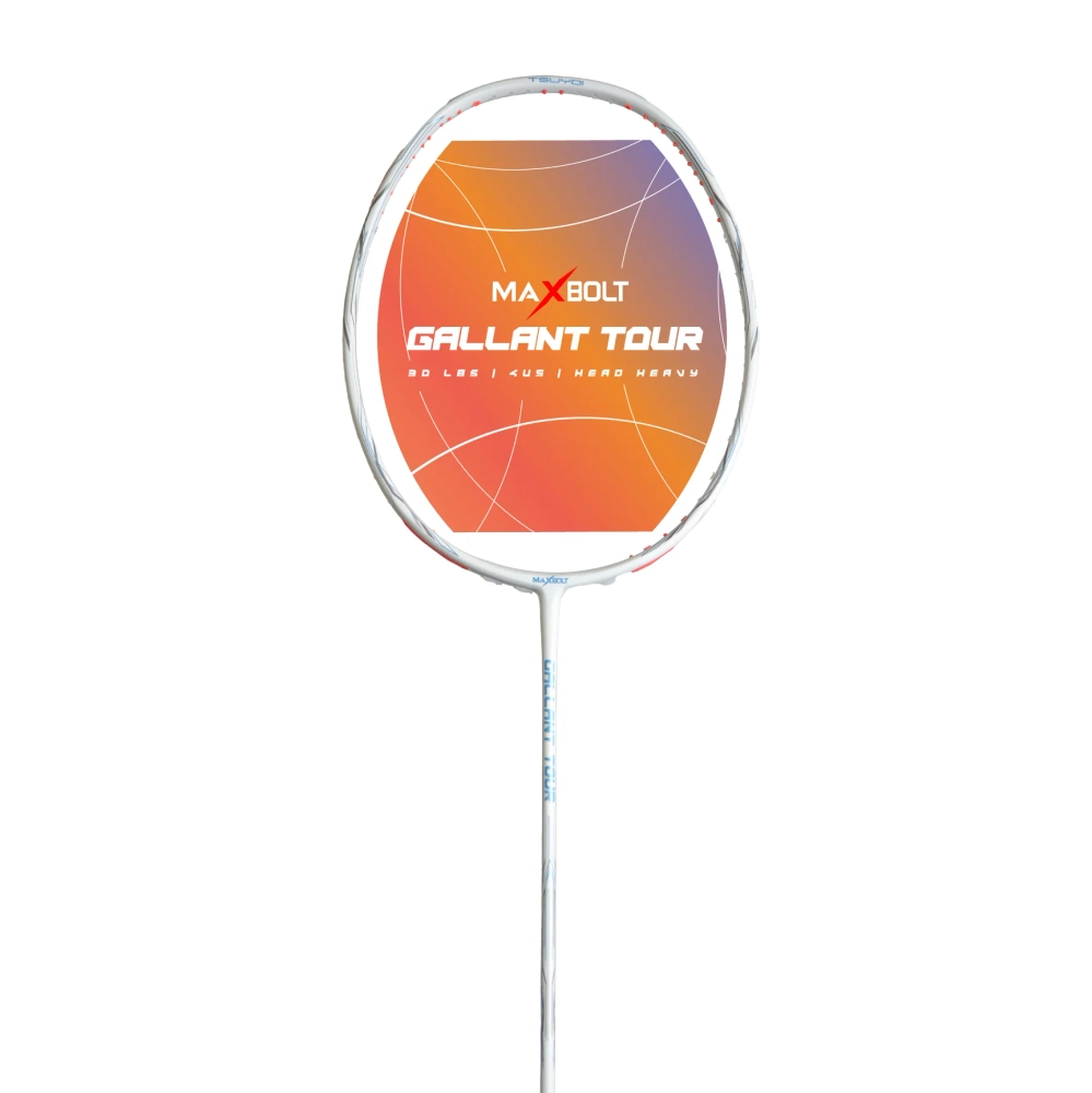 Maxbolt Gallant Tour Badminton Racquet (White) - Warrior Sports (India)