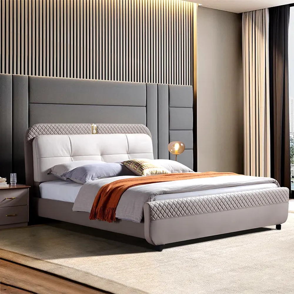 Urbane Luxury Modern Upholstered Bed with a sturdy frame