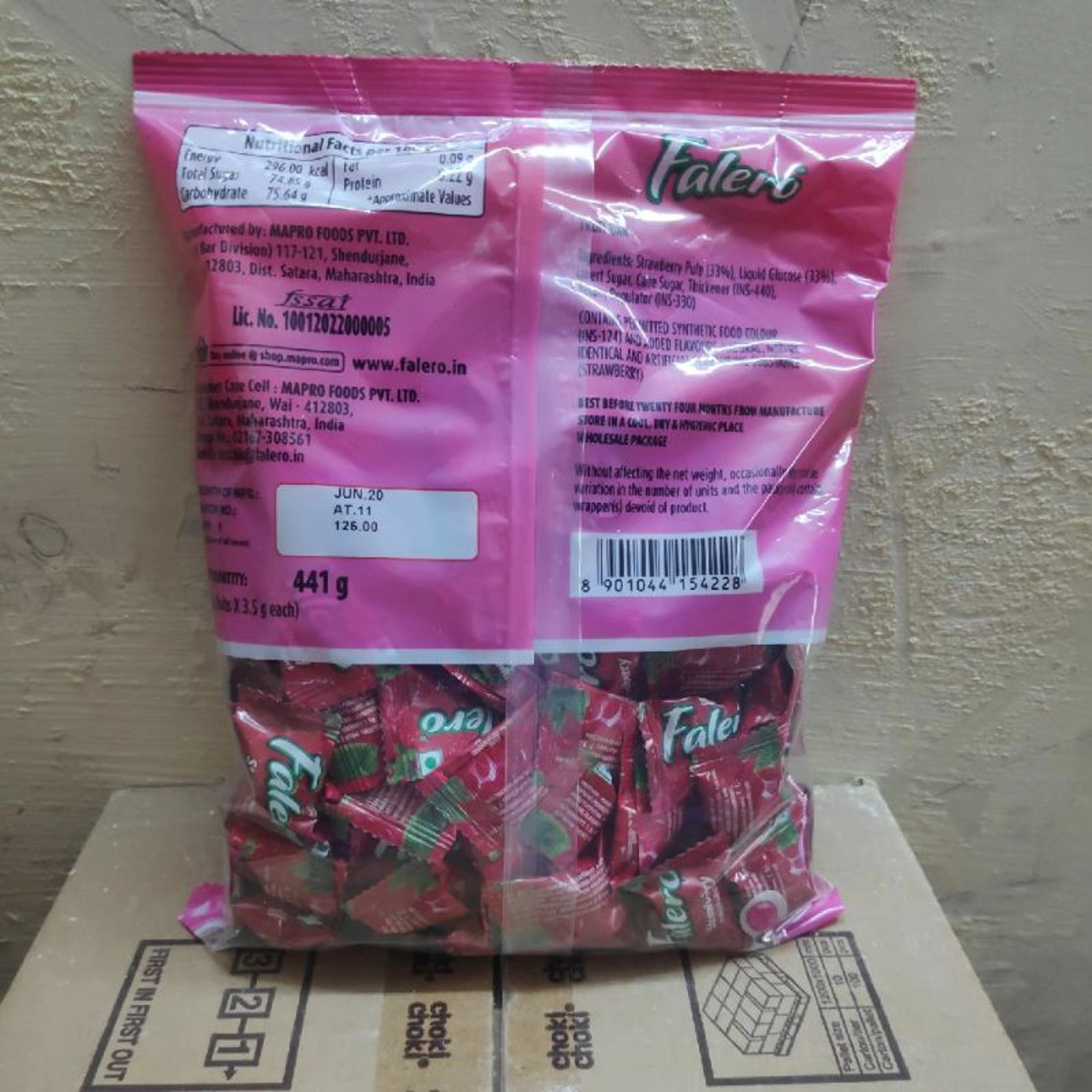 Buy Mapro Falero Strawberry Jelly Fruit Bar 126pcs. online from Chetak ...