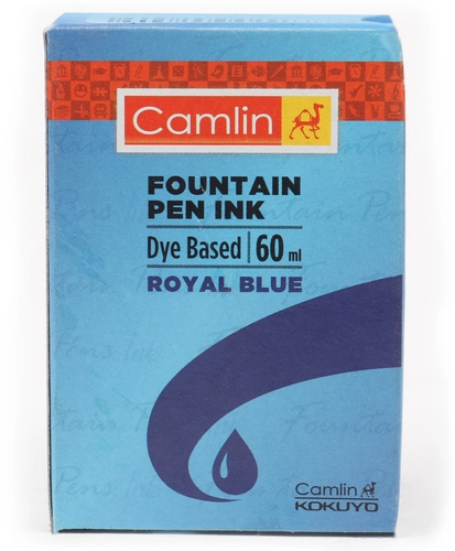 Camlin Fountain Pen Ink Royal Blue (Dye Based)- 60ml