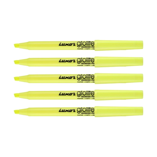 Luxor Gloliter Highlighter Marker Pen - Fluorescent Yellow