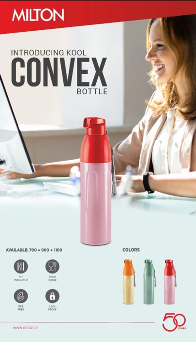 Milton Kool Convex Insulated Water Bottle- Stay cool, stay refreshed ...