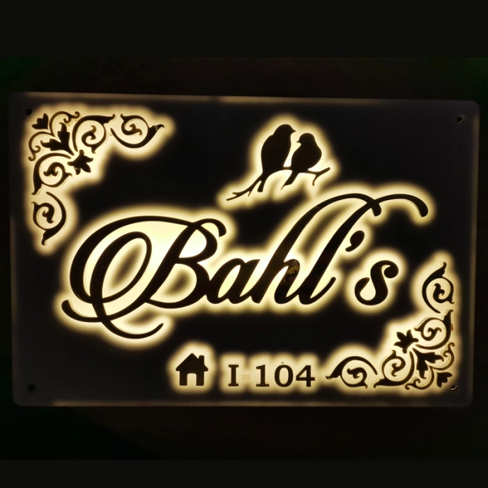 Personalized Backlit LED Name Plate 8x12 inch