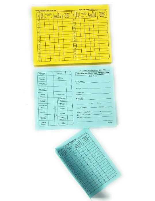 Daily Wages Muster Card Register Workers Attendance Slip