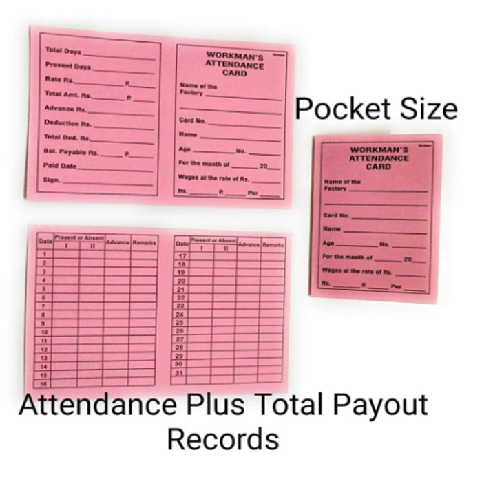 Daily Wages Muster Card Register Workers Attendance Slip