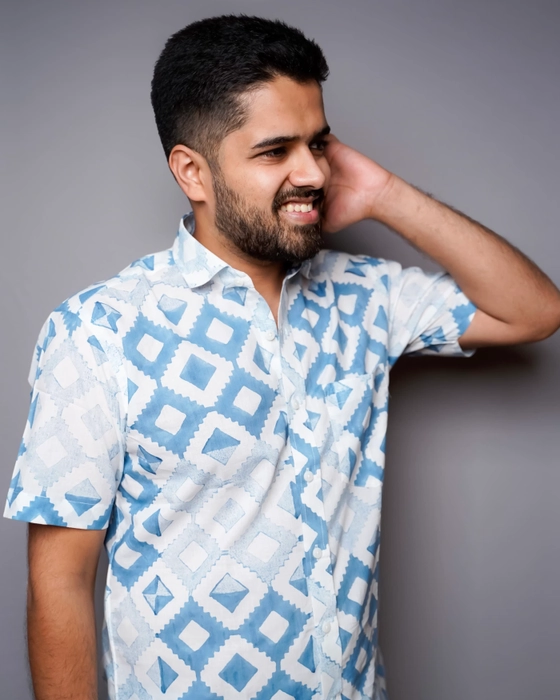 Men 100% Cotton Half Shirt Regular Fit | The Dot Company