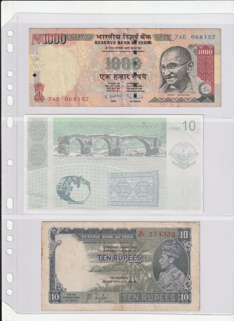 Banknotes Insert Sheets - 3 Divider - 5 Sheets