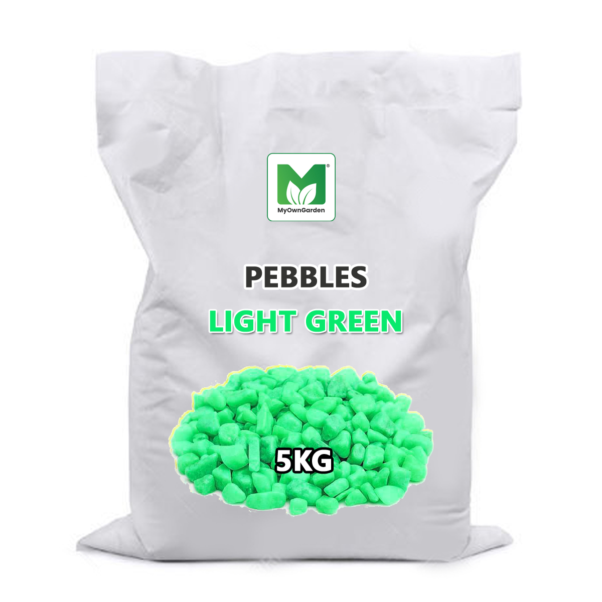 Light Green Pebbles 1kg - Perfect for Home Decor
