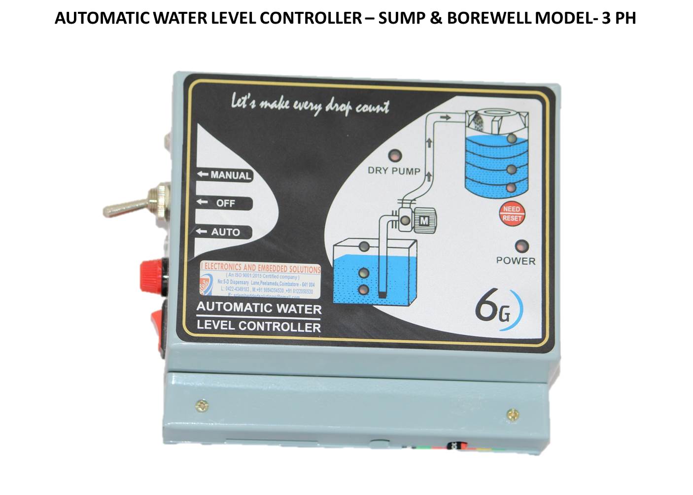 Automatic Water Level Controller -Sump & Bore-3 Phase