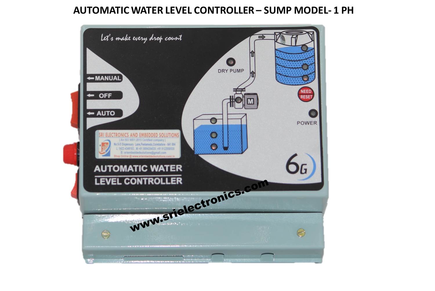 AUTOMATIC WATER LEVEL CONTROLLER – SUMP MODEL- 1 PH
