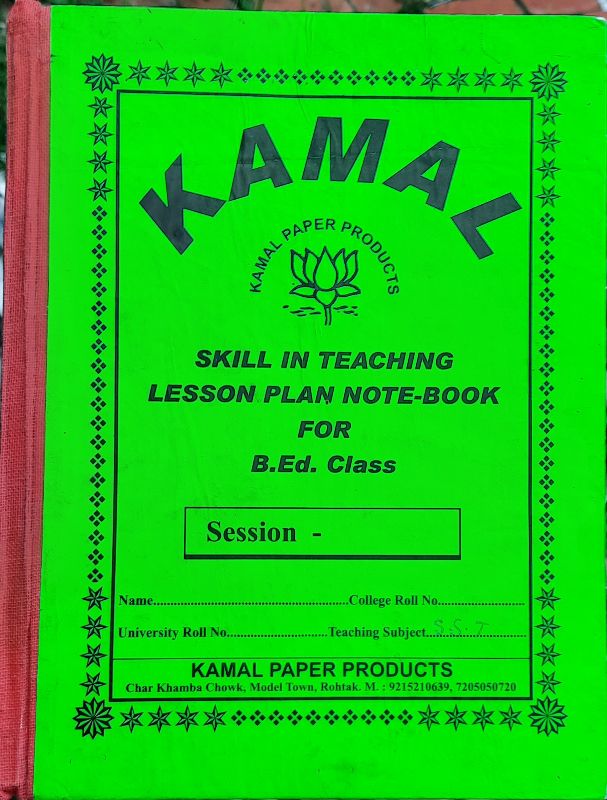 Handwritten Lesson Plan For B.Ed. Practical - Kamal Paper Rohtak