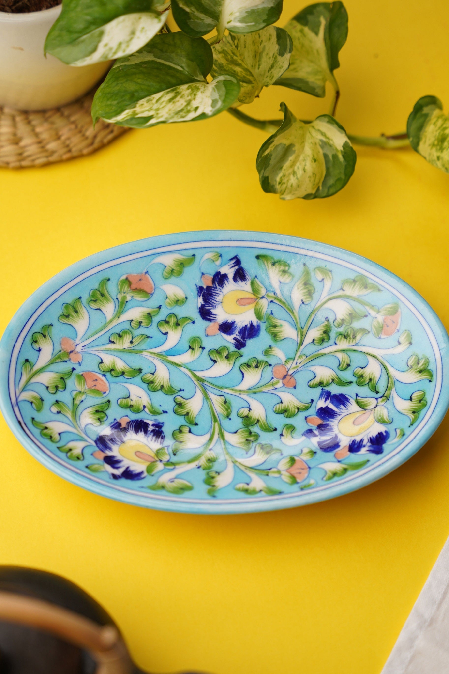 Amber Blue pottery tray - HeartFul Craft
