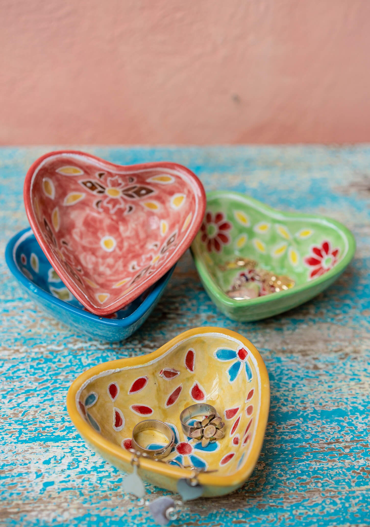 Heart Trinket Dish - Hand Painted - HeartFul Craft