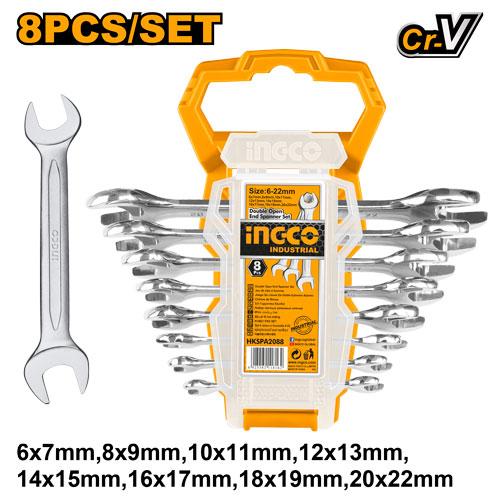 INGCO 8Pcs Premium Double Open End Spanner Set HKSPA2088 - Durable and ...