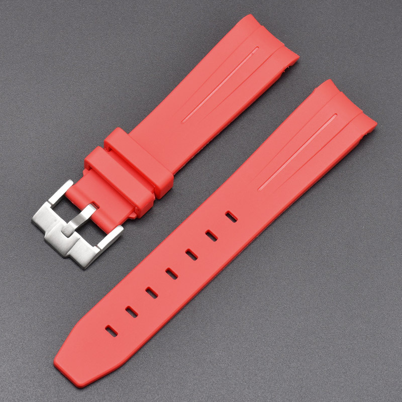 Premium Red Curved End Rubber Strap | Shop Now
