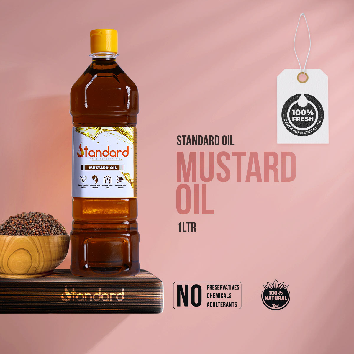 Cold Pressed Mustard Oil Sarson Oil Kachi Ghani Sarson Ka Tel Organic ...