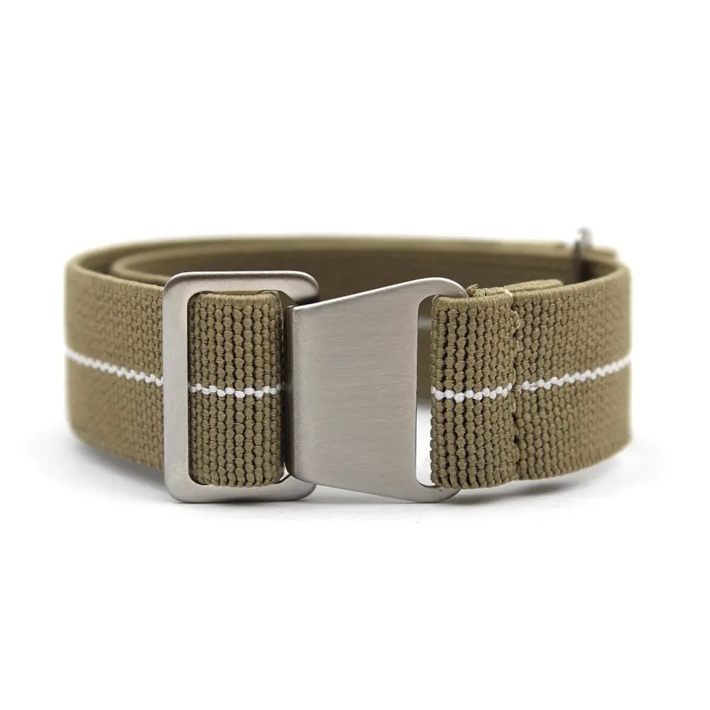 Premium Khaki White Paratrooper Elastic Strap