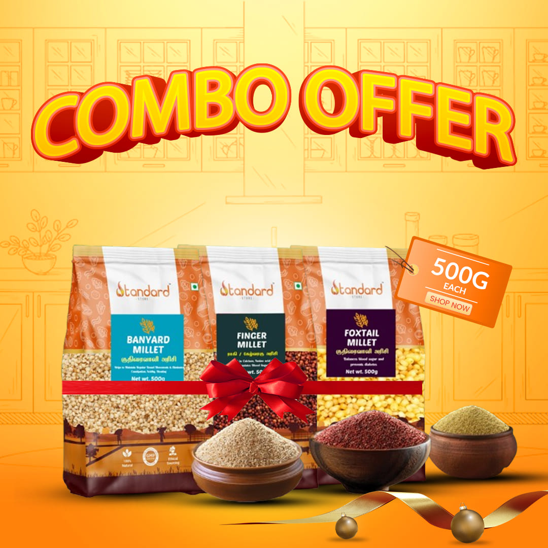 Millet Combo Pack: Barnyard, Finger & Foxtail Millet