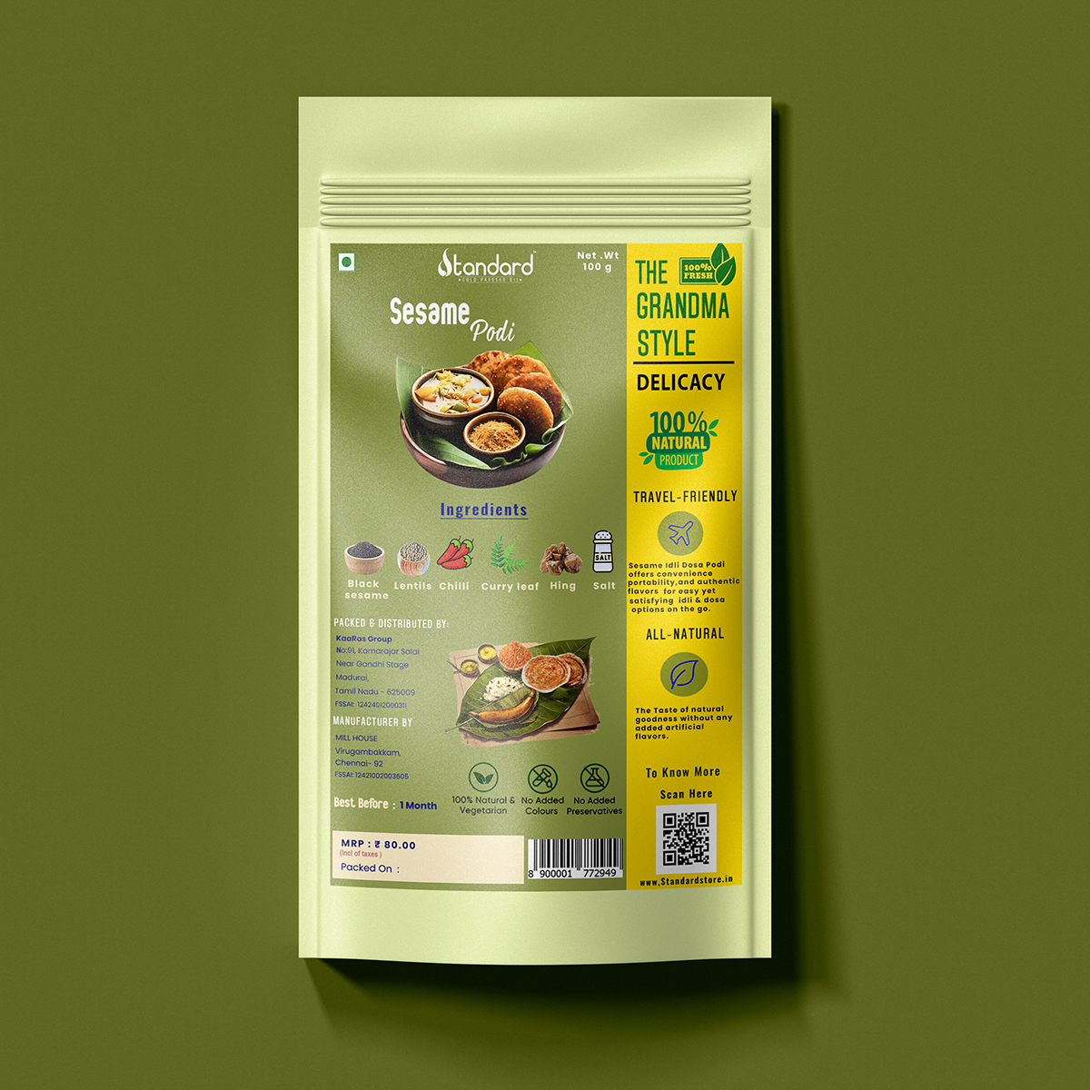 Buy Sesame Idly Podi (100 GM) - Authentic & Fresh