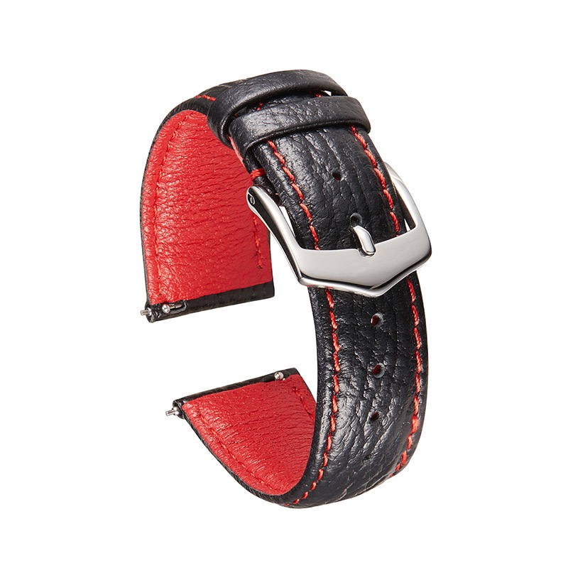 Black-Shark Skin Pattern Leather Strap | Quick Release