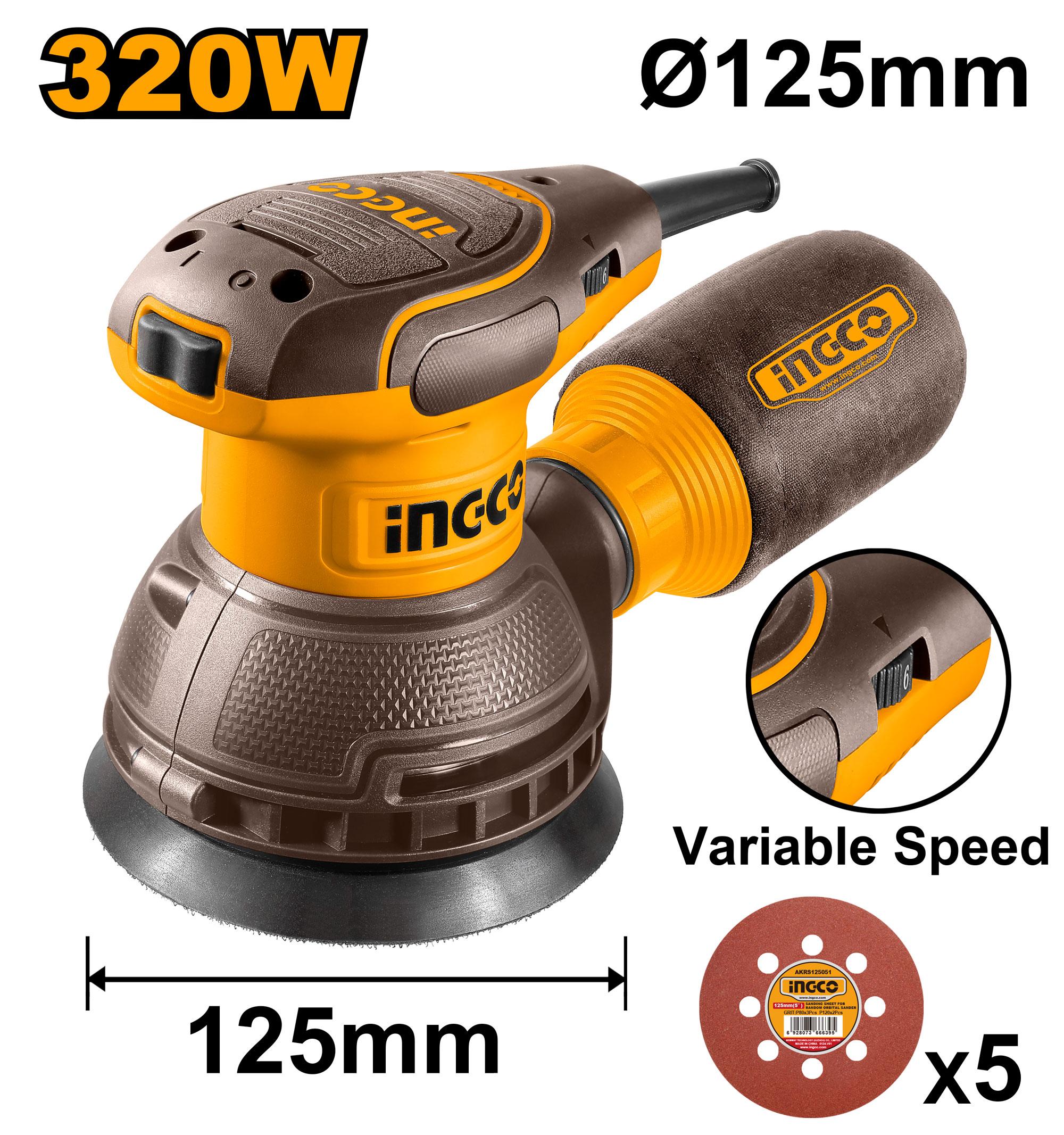 INGCO Rotary Sander RS3216 - Premium 320W Variable Speed Sander with ...