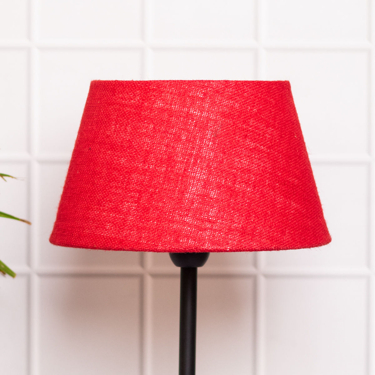 10" Drum Jute Red Lamp Shade - PineCraft