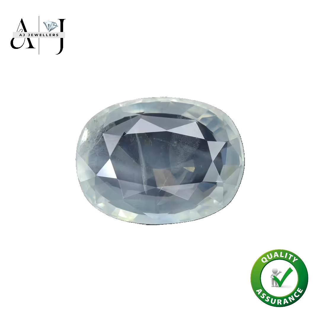 Natural White Sapphire (Safed Pukhraj) 8.73 carats (9.7 ratti) (Ceylon ...