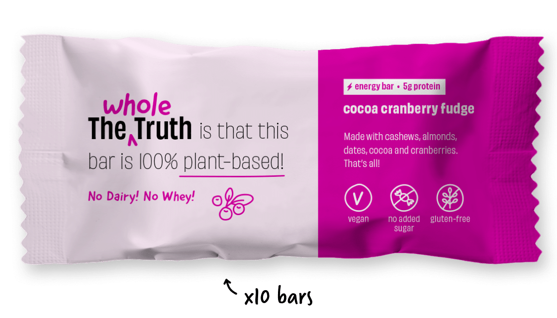 Cocoa Cranberry Fudge - Box of 10 - The Whole Truth Foods