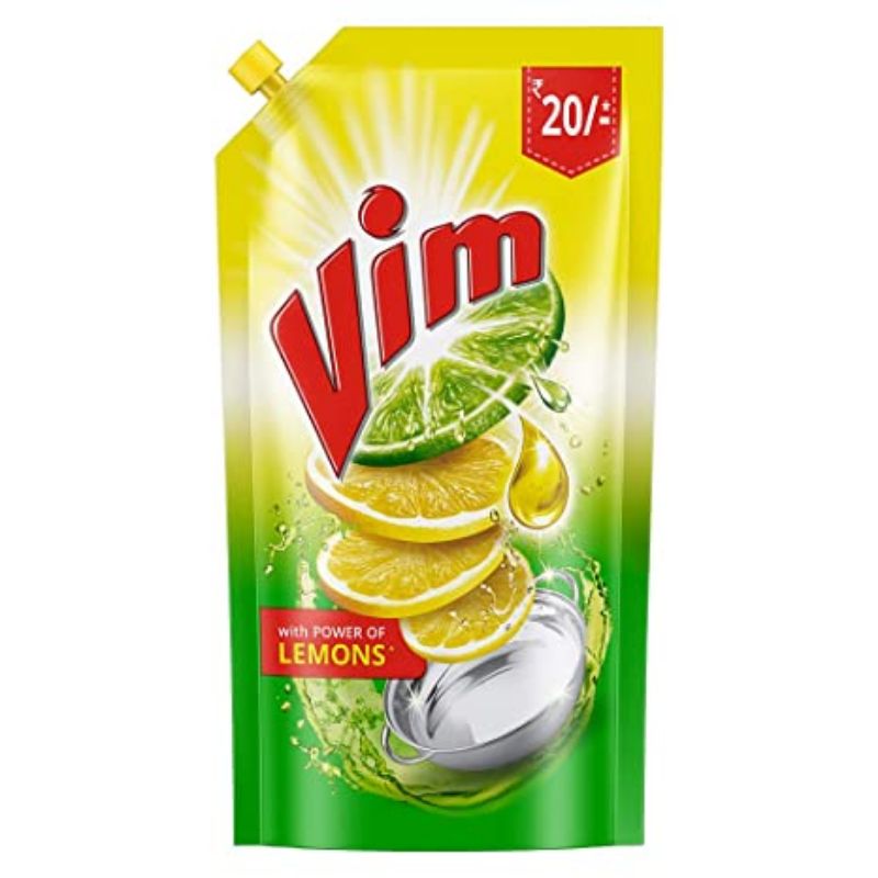 Vim Dishwash Liquid Gel - Lemon, 125 ml Pouch - URBAN GROCERY MART