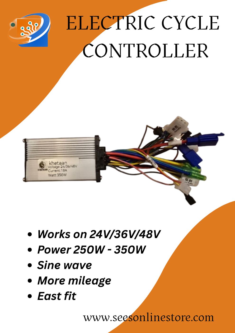 E-cycle 36v 350w controller-Khetaan Brand