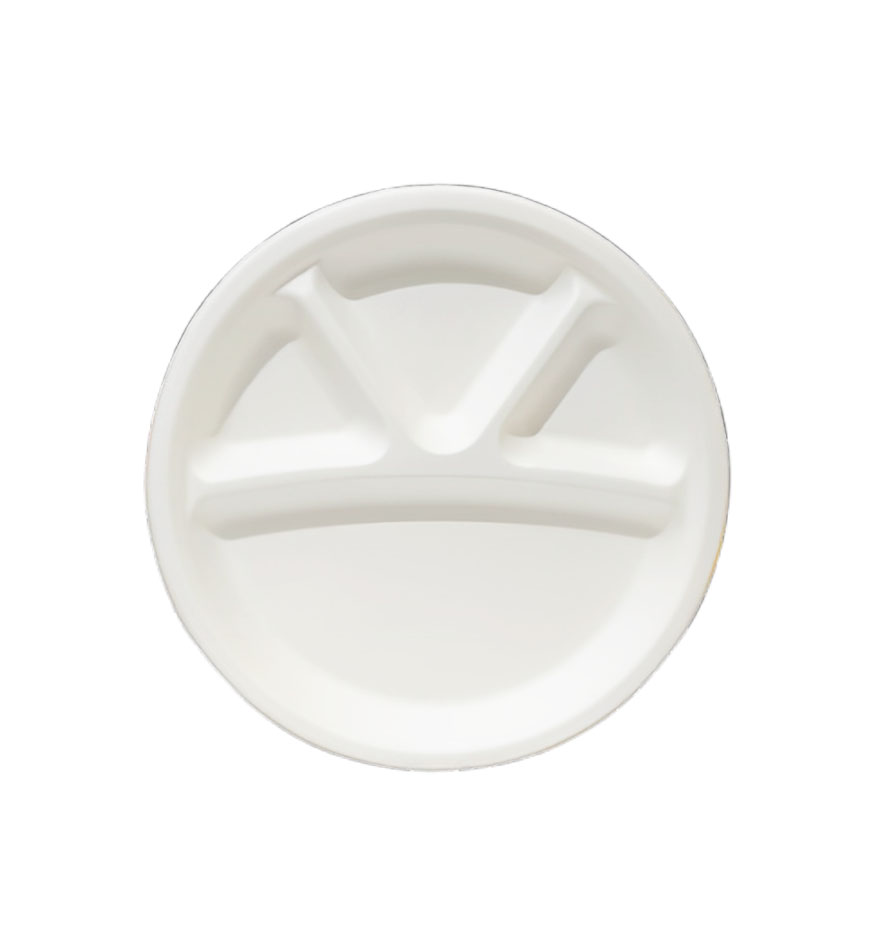 Biodegradable 4 Compartment 11" Round Plate - Order-iin