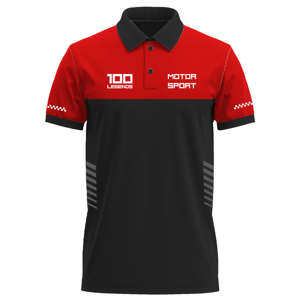 Racewear Motor Sport Red & Black Polo T-Shirt