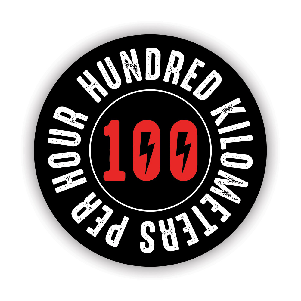 100 KMPH Sticker - Express Your Need for Speed