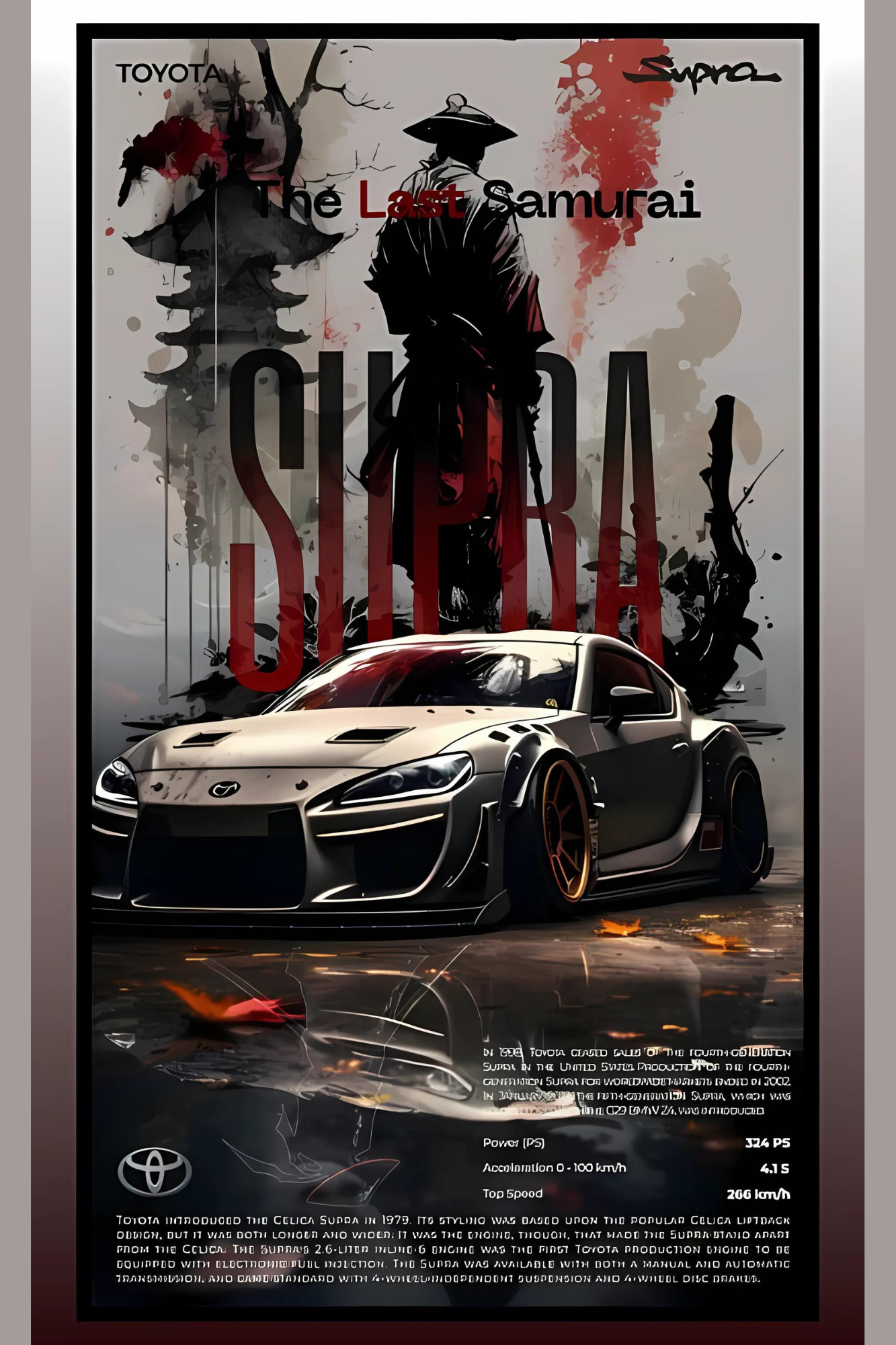 TOYOTA SUPRA | Portrait - 1 x 1.5 ft ( Premium Glossy) - GS Impressions