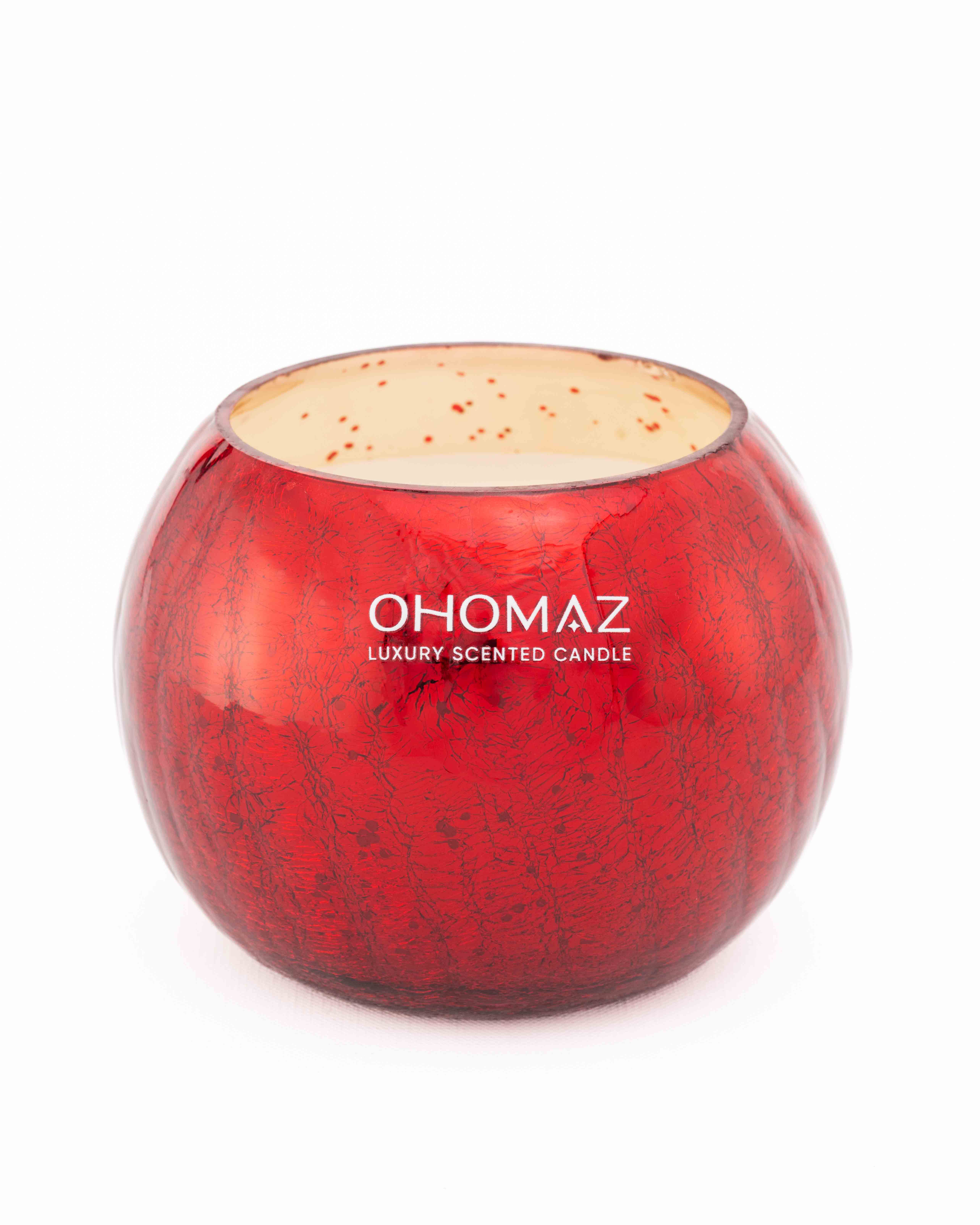Royal Red Rolly Polly Soy Wax Candle Pot with Mercury Finish - Ohomaz