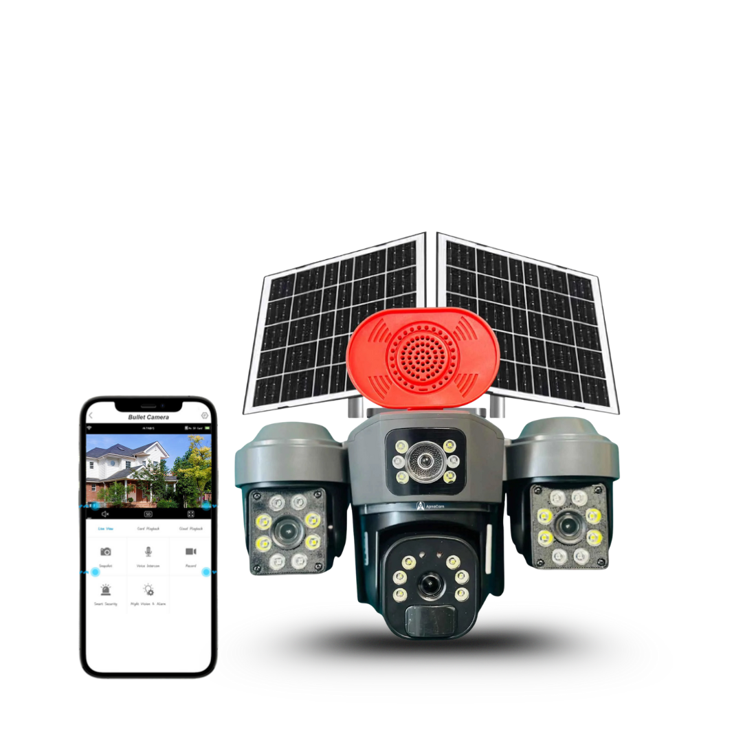 ApnaCam 15MP 4G Solar Powered 3 Lens PTZ Camera | Full HD Outdoor ...
