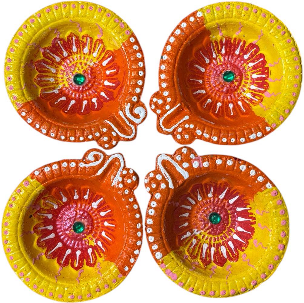 IKONE 4 Pack Diya: Traditional Indian Lighting Decor