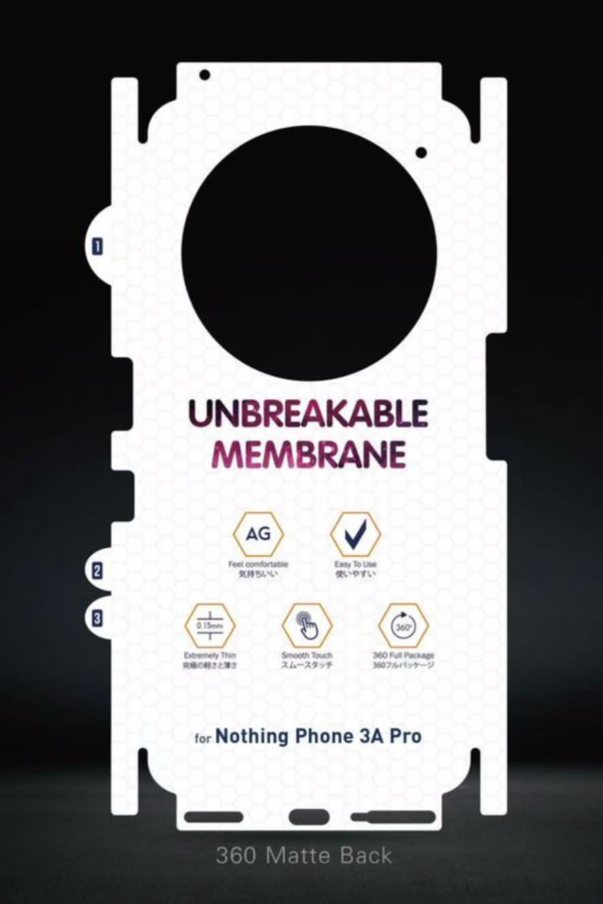 Nothing Phone 3a Pro 360 Matte Finish Back Protector