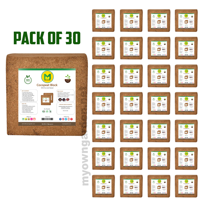 Big Coco Combo - Cocopeat Block 4-5 kg - ( Pack of 30 ) - MyOwnGarden®