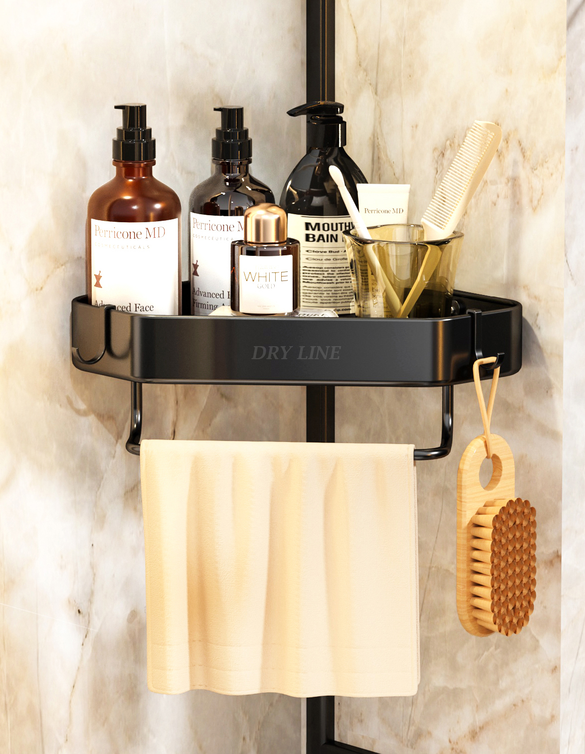 DRY LINE Self Adhesive Aluminium Bathroom Corner Shelf Rust Proof ...