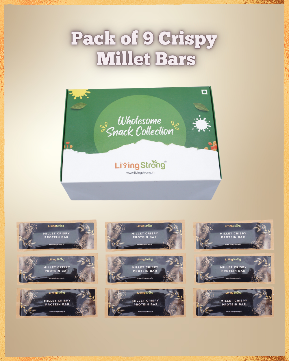 Crispy Millet Bar (Pack of 9) - Living Strong