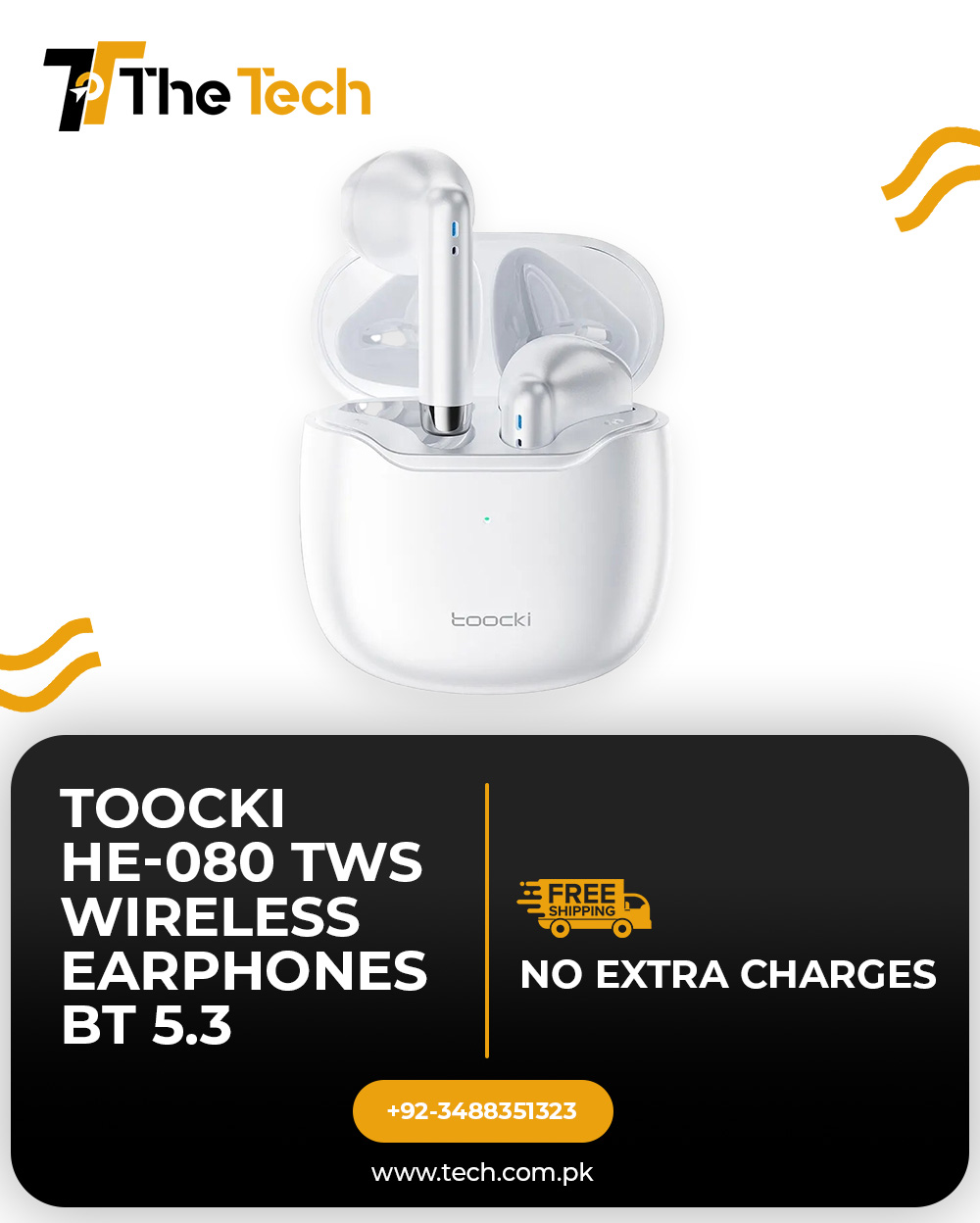 Toocki HE-080 TWS Wireless Earphones BT 5.3 Price in Pakistan - Buy ...