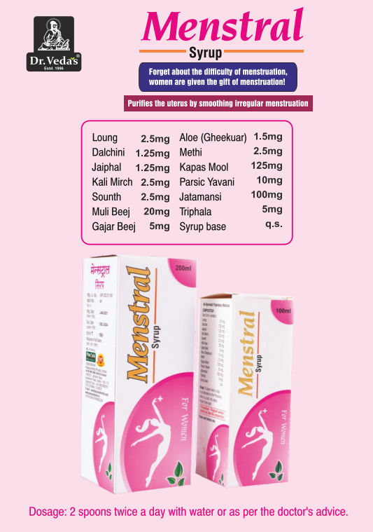 Dr. Veda's Menstrual Syrup For Women - 100ml, Pack of 4 - PANASIA ...