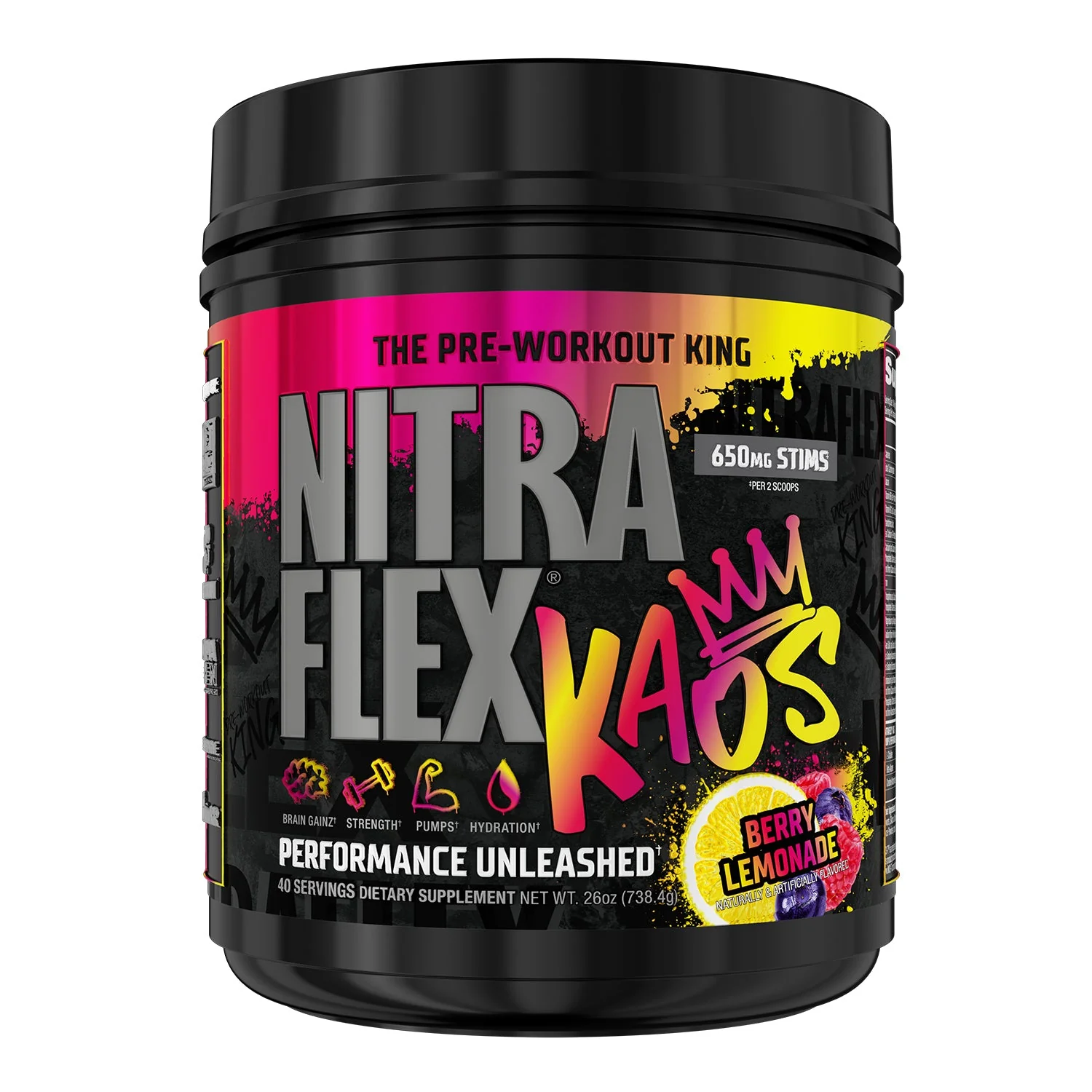 GAT Nitraflex Kaos Pre-Workout - 40 Servings for Intense Workouts