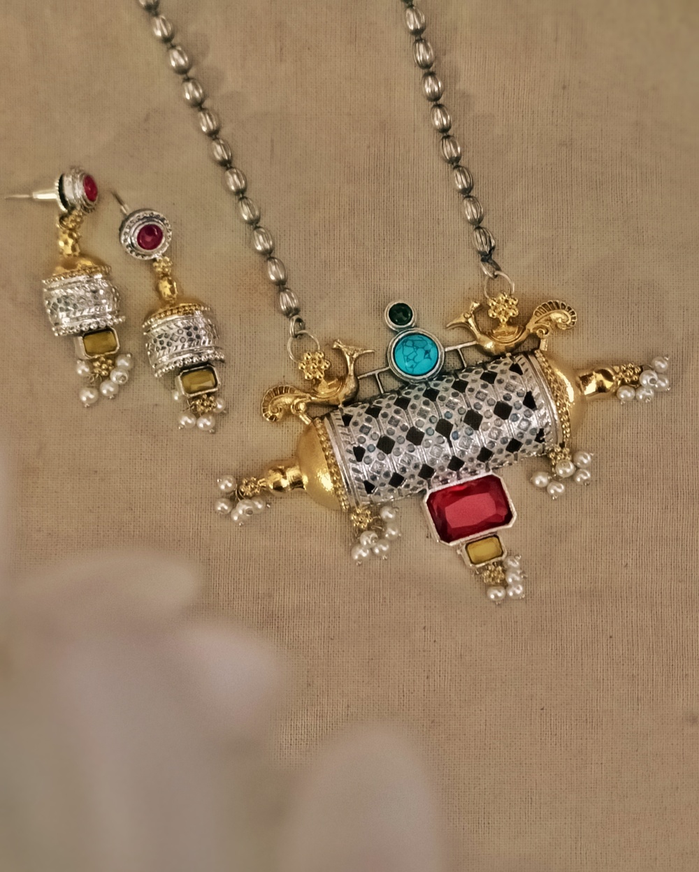 Bala Dual tone Necklace - Naira Collections