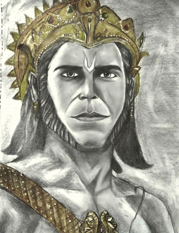 Buy ️ ️Drawing Ram Bhakt 🚩 The Legend Hanuman Ji online from Art BY Arpit