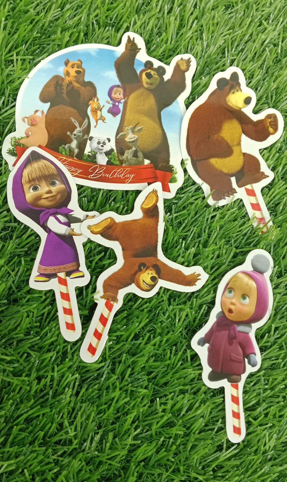 Masha The Bear Theme Topper - Bake and Beyond